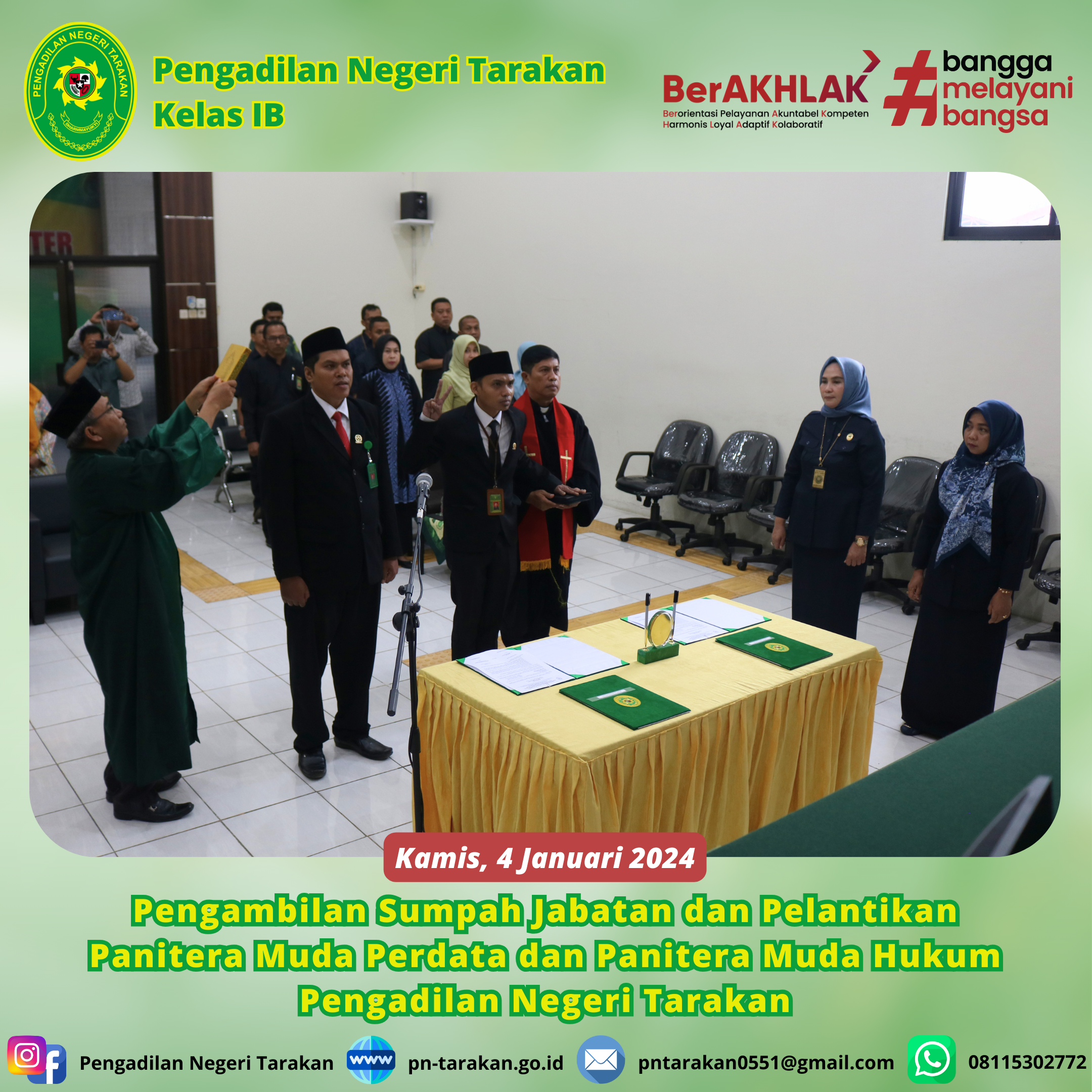 Pengambilan Sumpah Jabatan dan Pelantikan Panitera Muda Perdata dan ...